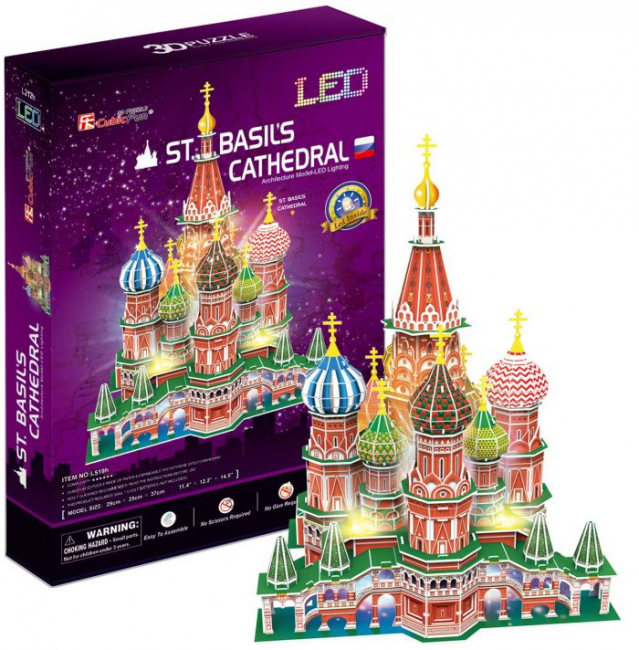 CUBICFUN 3D Palapel LED Pyhän Vasilin Katedra | XS Lelut