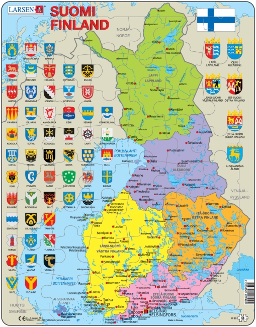 LARSEN Suomen poliittinen kartta Maxi Puz | XS Lelut